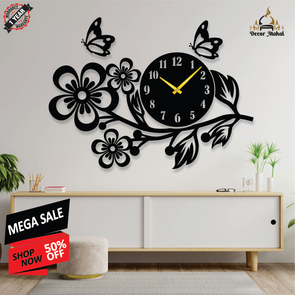 Flower Wall Clock – DecorMahal